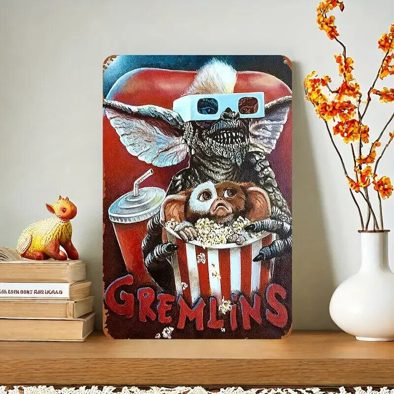 Gremlins SPIKE GIZMO POPCORN Horror Movie Retro Metal Tins Vintage Tin ...