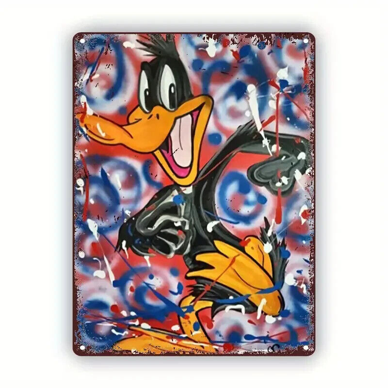 DAFFY DUCK Tin Metal sign GIFT Art Deco Movie GRAFFITI MULTI COLOUR ...