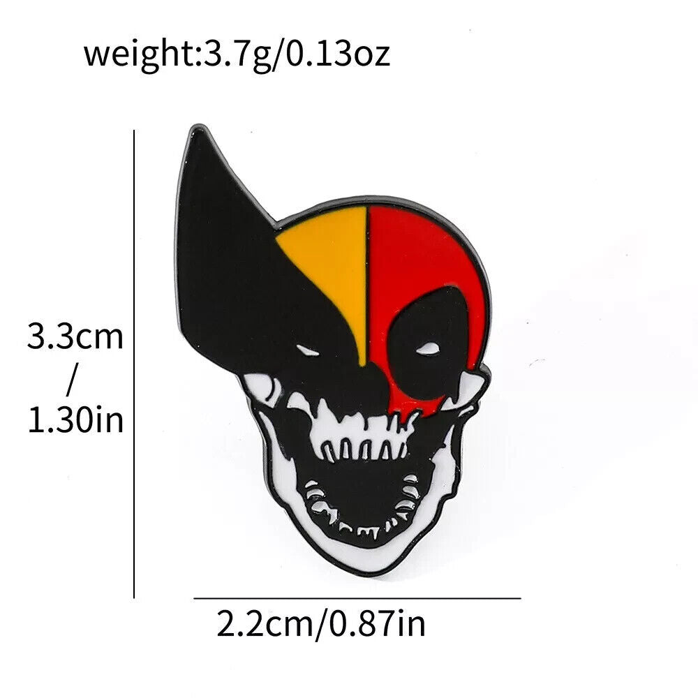 Enamel Metal Pin Badge Accessory Marvel Deadpool & Wolverine FACE OFF ...